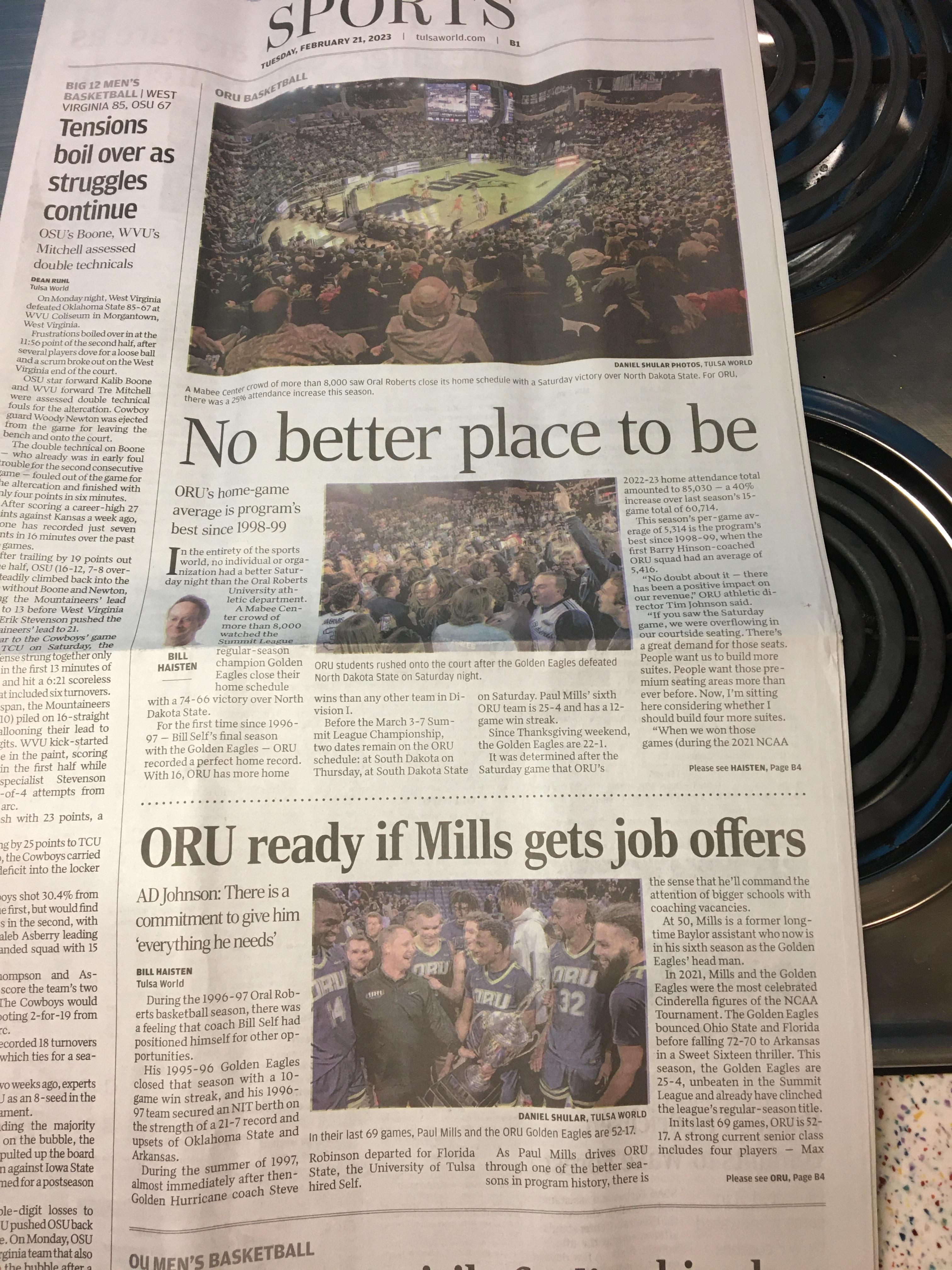 ORU Has A Hot Team (Bill Haisten, Tulsa World) - Men's Basketball - ORU ...