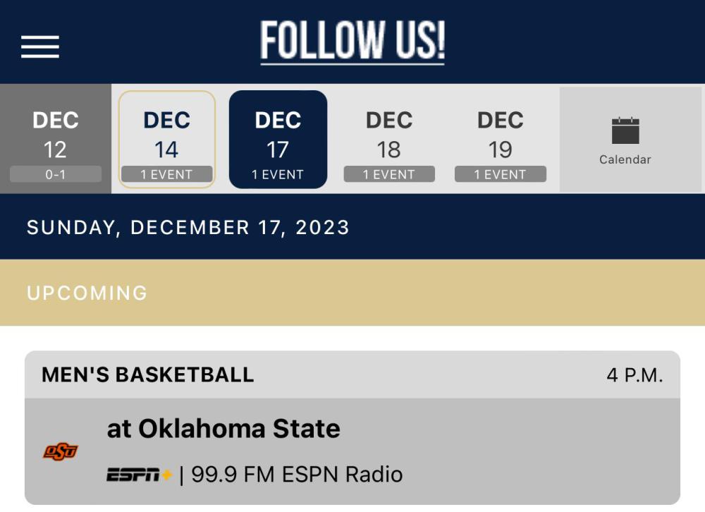 ORU at Oklahoma State - Men's Basketball - ORU Sports