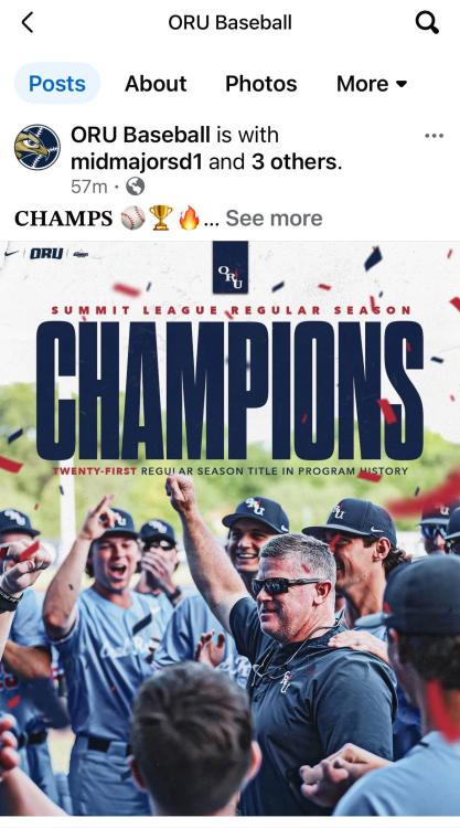 ORU at South Dakota State - Page 2 - Baseball Forum - ORU Sports